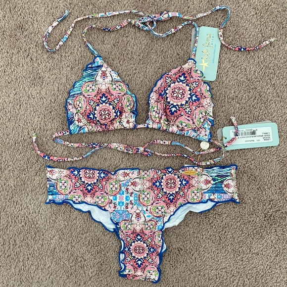 Luli Fama | Swim | Luli Fama Azucar Wavey Triangle Top And Wavey ...